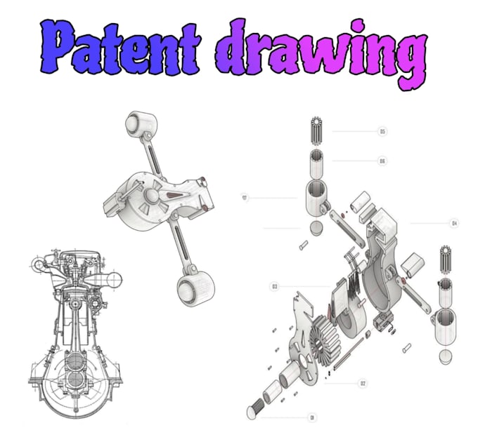 Provide you great quality lineart patent design drawing for upsto, wipo ...