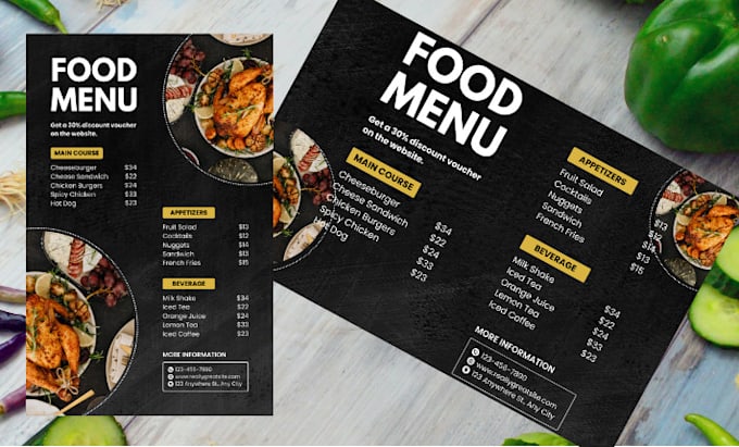 Design an attractive and modern printable menu food menu price list by ...