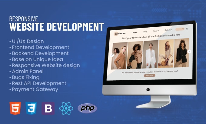 Do Frontend Web Development Figma To Html Css React Js Php Laravel With Backend By Devapex Fiverr