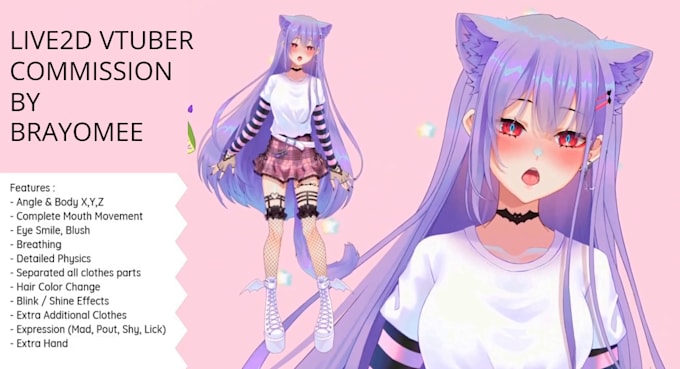 Draw live2d vtuber anime model vtuber rigging anime character live2d ...