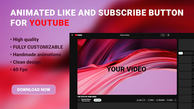 Make a full page animated youtube like and subscribe button by Sheertv ...