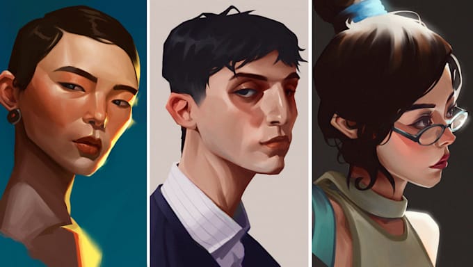 Draw you stylized portrait by Onidony | Fiverr