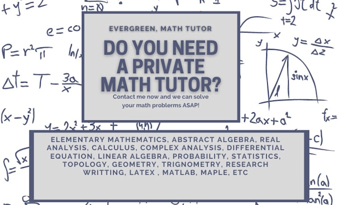 Mathematics tutor, from basic to college level mathematics by ...