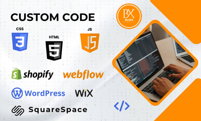 Custom Code Design Using Html Css Js Webflow Shopify Wordpress Squarespace By Blinxtechs