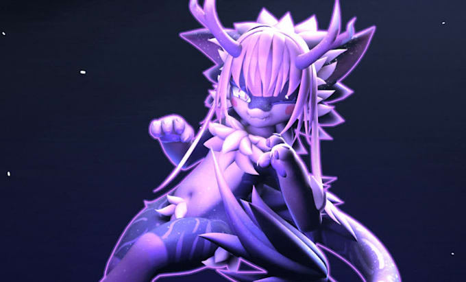 Edit and create 3d furry sfw nsfw vrchat vtuber kemono femboy vrc avatar design by Modular3d ...