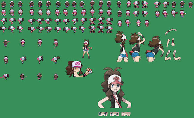 Create pokemon style player character sprite sheet by Nvsphex | Fiverr