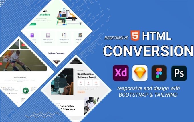 Do html conversion from psd, figma, xd, sketch and more by Dev_mubin ...