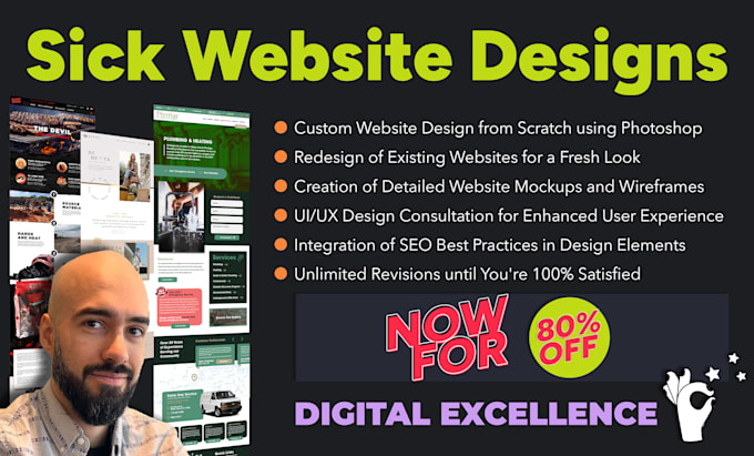 Create stunning website designs using photoshop by Bertdacosta | Fiverr