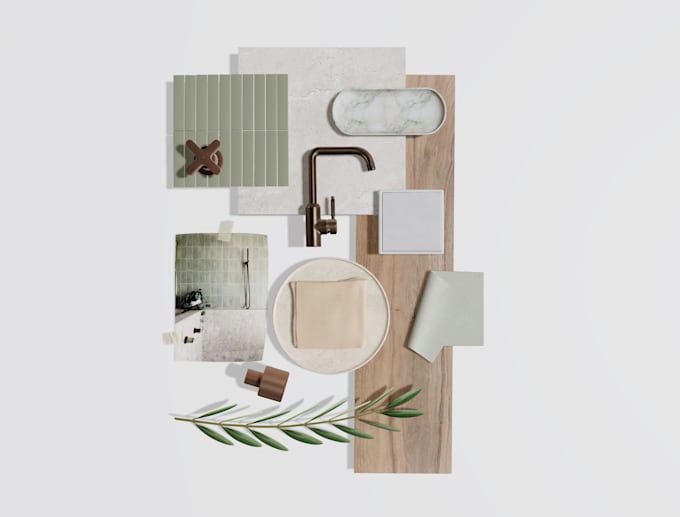 Make a flat lay material board by Giuliamatani | Fiverr