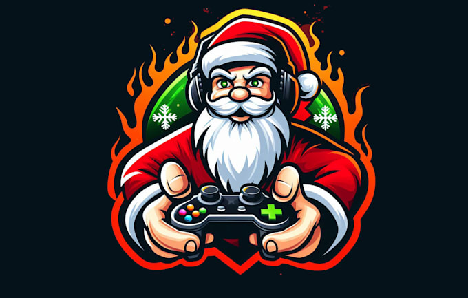 Design realistic santa claus gaming mascot logo with creative concepts ...