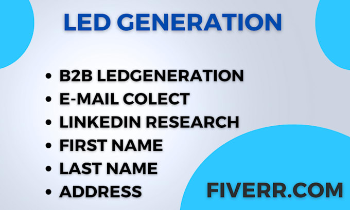 B2b led generation, linkedin email and company finding by Mahedi_2024 | Fiverr