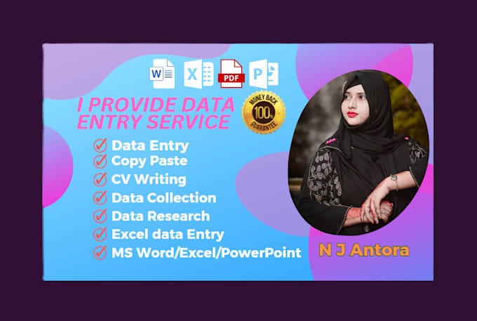 Do perfect data entry, data research, copy paste, typing and excel data ...