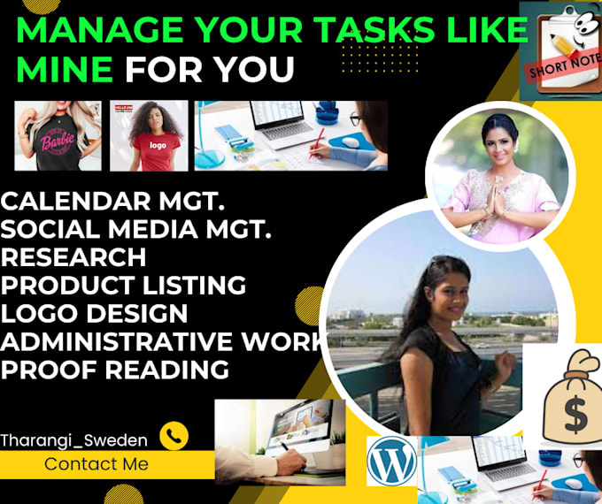 Manage your business or tasks like mine by Tharangi_sweden | Fiverr