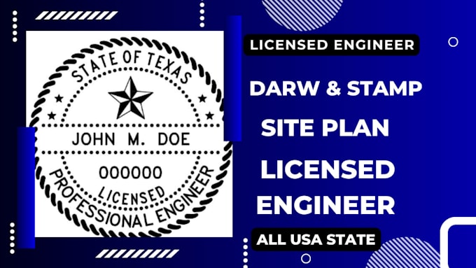 Draw and stamp site plan for permit as a usa licensed engineer by ...