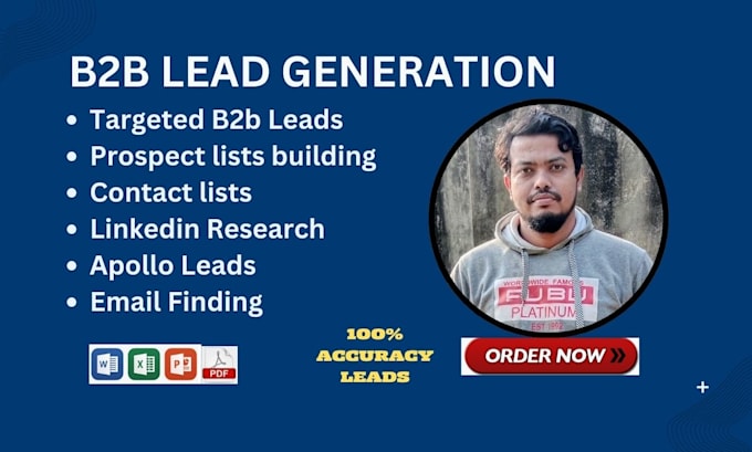 Do b2b lead generation, prospect list, contact list building by Yeakub_r | Fiverr