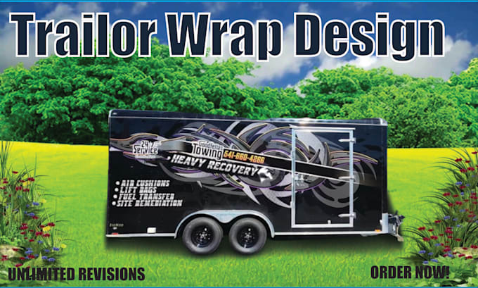 Do a creative design of trailor wrap design ,vehicle wrap and car wrap ...