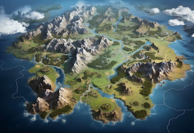 Draw a high quality fantasy map by Sasaae258 | Fiverr