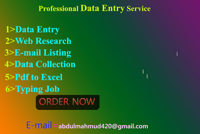 Do data entry, pdf to excel, copy paste, web research by Mahmud342 | Fiverr