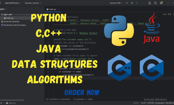 Do Data Structure And Algorithm Task And Project In Java Python Cppjavascript By Ayankhan45