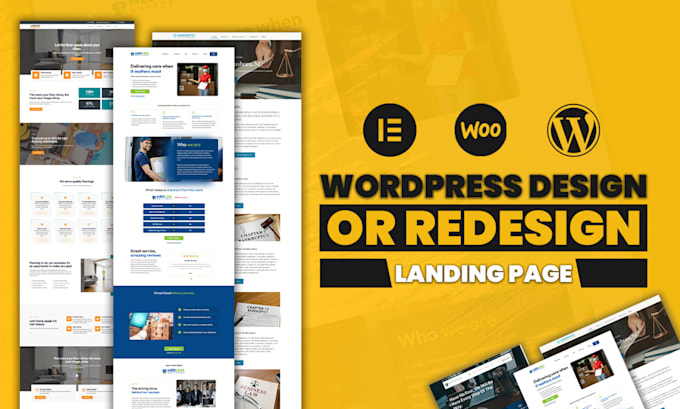 Do responsive wordress website design landing page with elementor pro ...