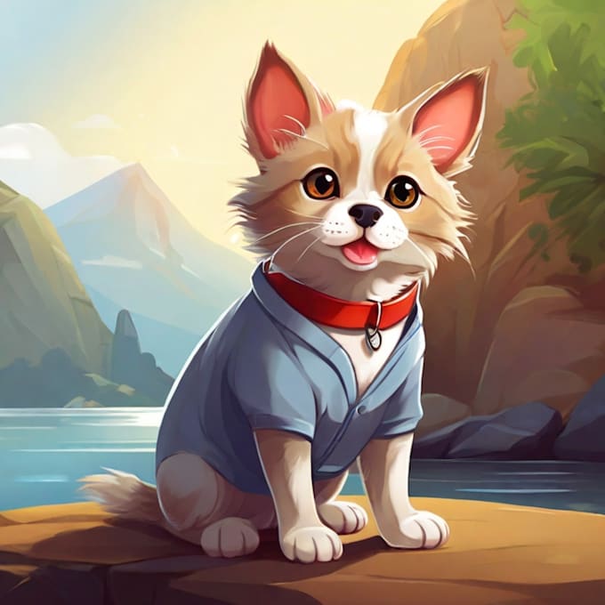 Design a custom vector pet portrait by Luneowane | Fiverr