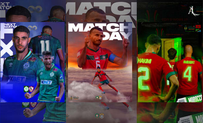 Design sports posters, match day, and football player posters by ...
