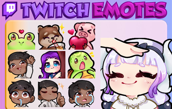 Create chibi twitch emotes or sub badges for you by Cuquimoon | Fiverr