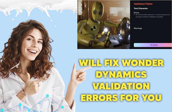 Resolve and fix wonder dynamics validation error or problem by Folamator | Fiverr