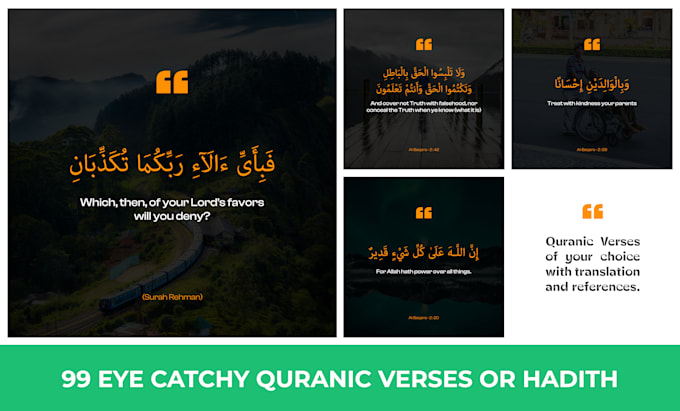 Design islamic post quranic verse or hadith with translation by ...