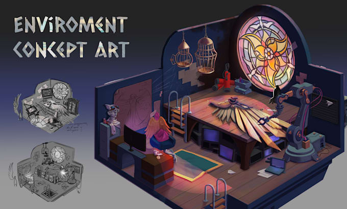 Draw environment concept art, background, landscape for you by ...