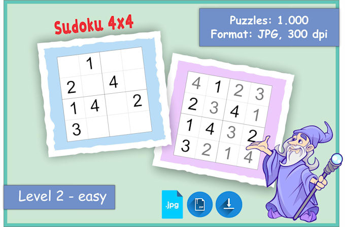 Create engaging sudoku 4x4 puzzles for kids by Mariusstroie | Fiverr