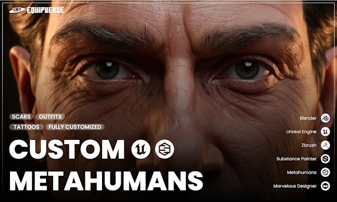 Design 3d realistic custom unreal engine metahuman by Equip0 | Fiverr