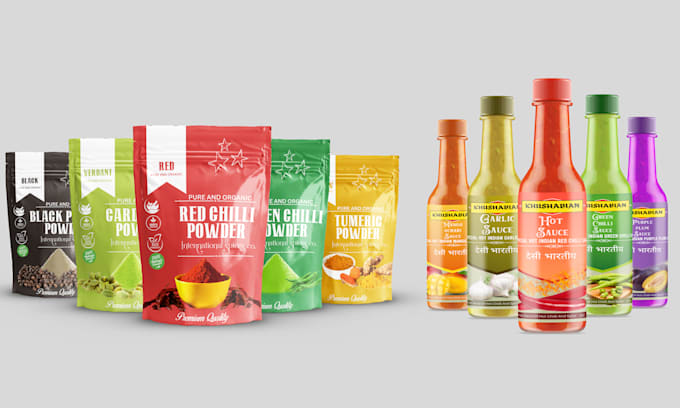 Do logo,label,packaging for seasoning,sauce,spice,pouch,bottle,myler ...