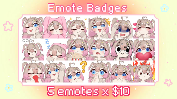 Create an emote pack using a base by takiimikiku by Mie_kyun | Fiverr