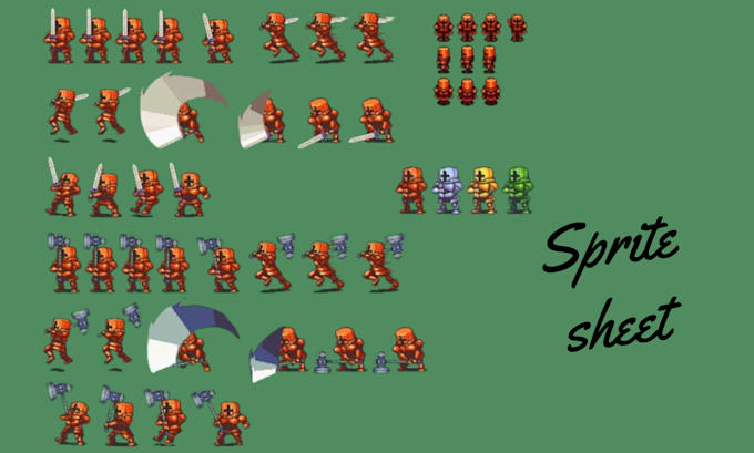 Do unique sprite sheet, 2d game character, pixel art, sprite animation ...