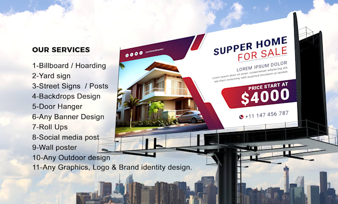 Design any billboard, yard sign,signage, storefront signage, backdrop ...