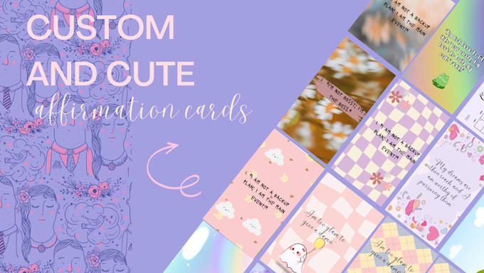 Design custom cute affirmation, motivational cards by Roopsta | Fiverr