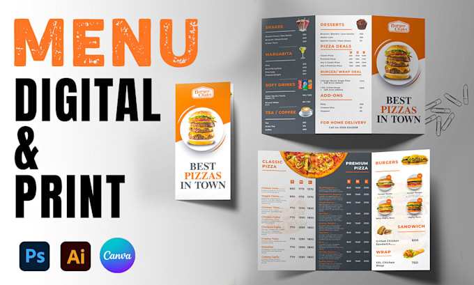 Design digital and print ready menu by Usmanksr934 | Fiverr