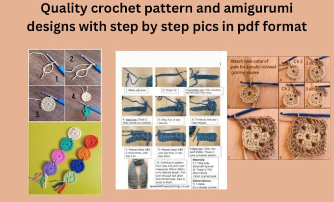 Write crochet pattern for amigurumi toys with step by step pdf by Zain_ruby | Fiverr