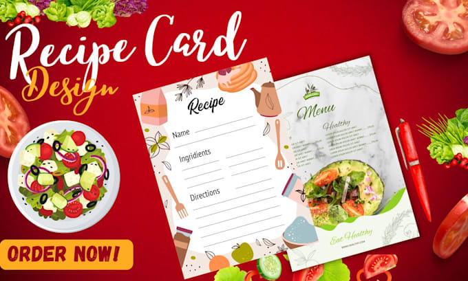 Design recipe card, restaurant menu card and flyer by Rachelamos1 | Fiverr