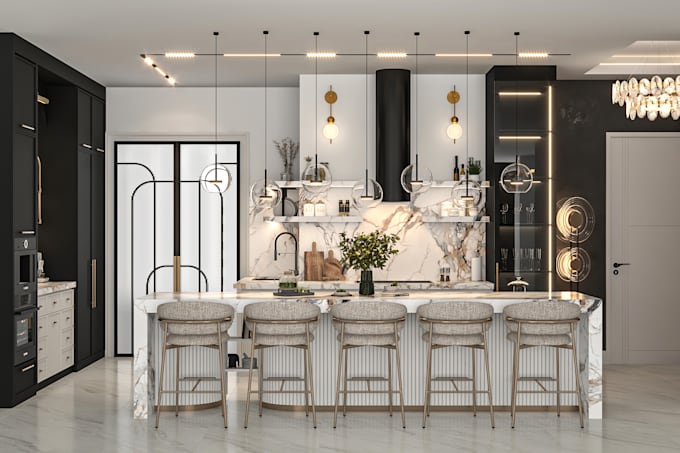 Design stunning kitchen, bathroom ,closet with hq renders by Doris_arch | Fiverr
