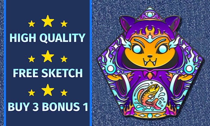 Make cool enamel pin designs for your accessories by Eyemands | Fiverr
