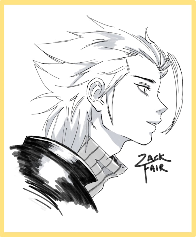 Draw an digital ink anime bust of your character by Totolymoo | Fiverr