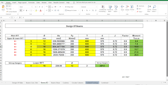 Make excel sheet for reinforced concrete structure and structural design by Asalah2000 | Fiverr