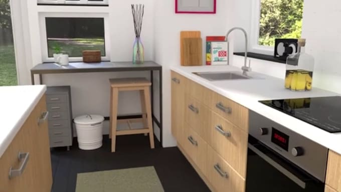 Do 3d kitchen animation, 3d furniture animation 3d interior design 3d ...