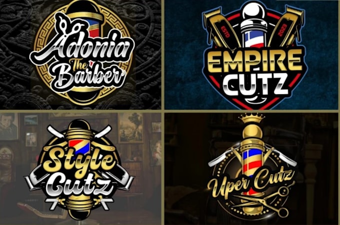 Design unique, custom barber and barbershop logo by Paucek_maudie | Fiverr