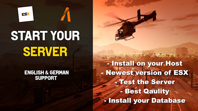 Install a fivem server esx with database on your server by Vol7r1x | Fiverr