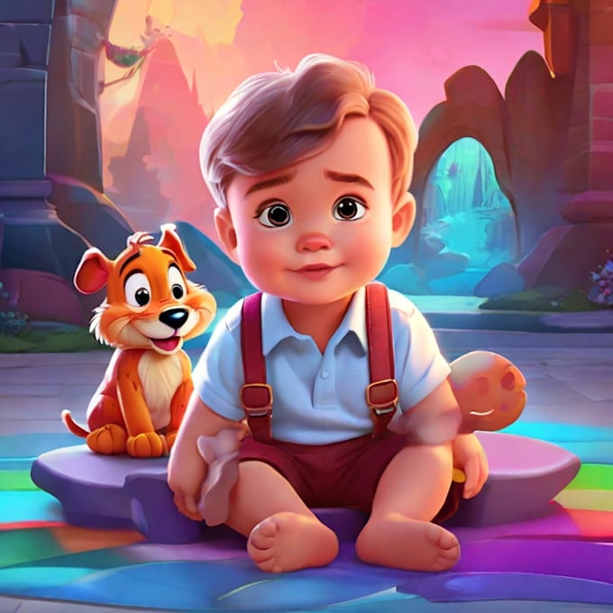 Design custom disney cartoon baby portrait from your photos by ...