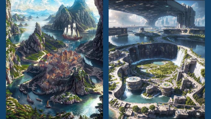 Create fantasy map illustration for game book dnd rpg campaign by Team ...