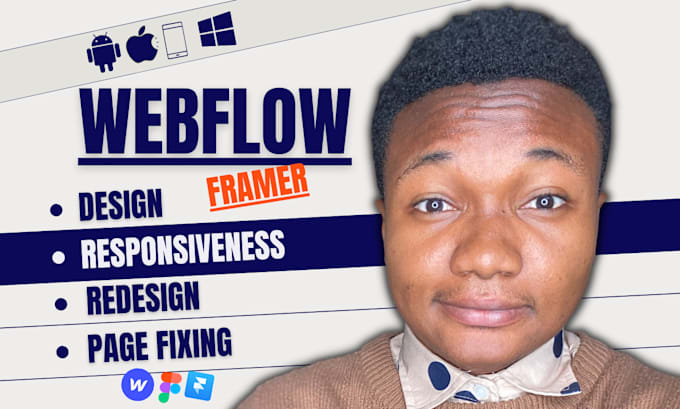 Develop and design landing page fix bugs, duplicate webflow framer website by Malcomtech | Fiverr